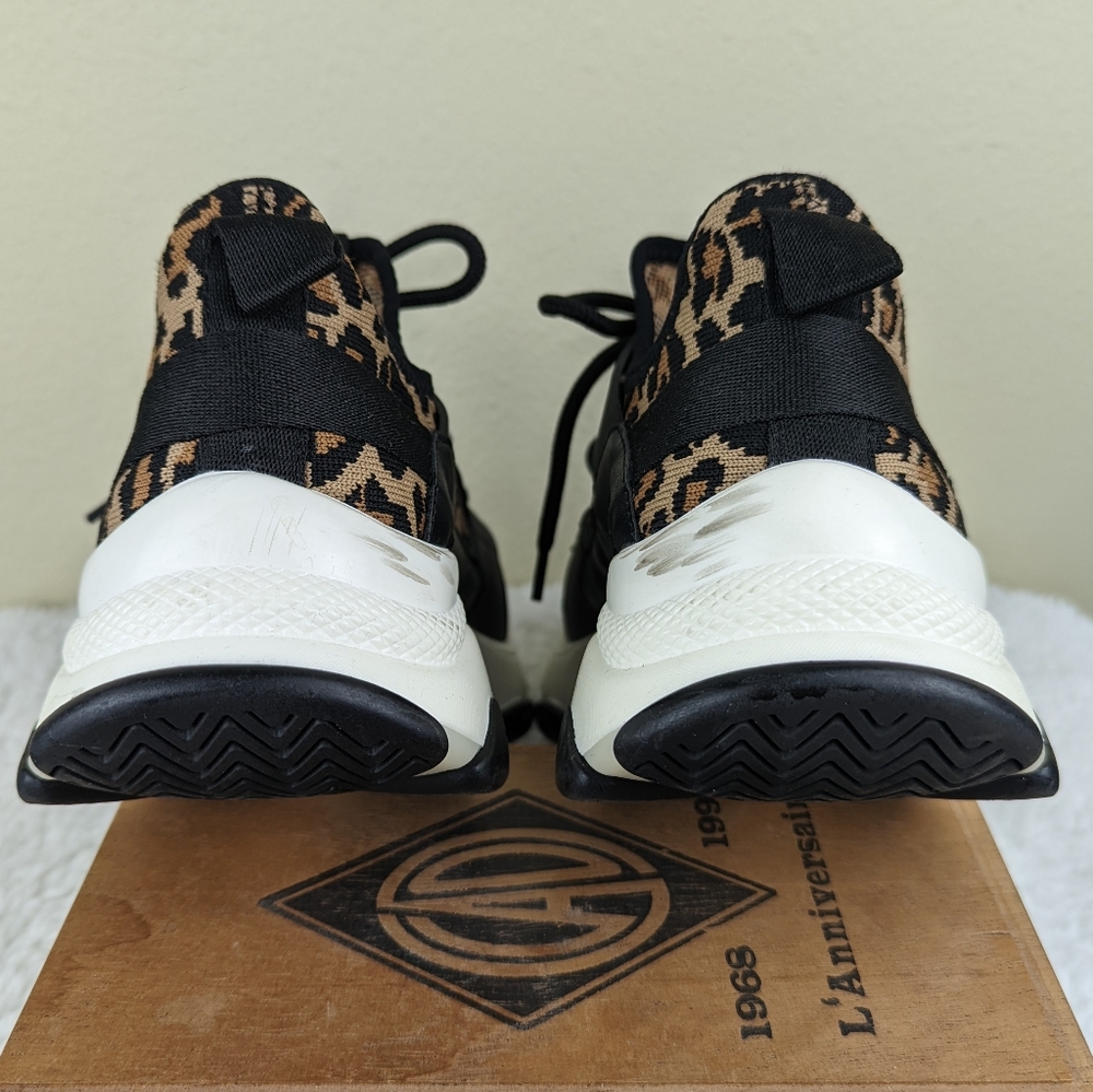 Steve Madden Leopard Print Fabric Chunky Tennis Shoes… - Gem